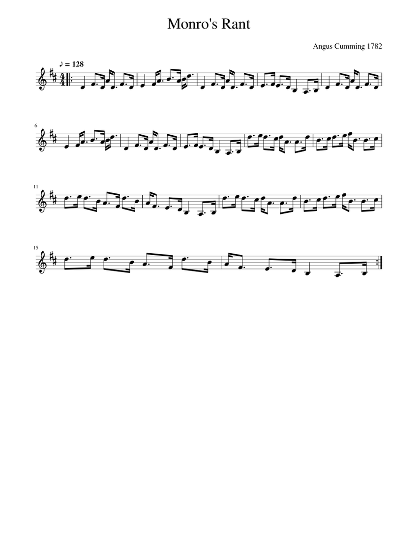 Angus Cumming - Monro's Rant Sheet music for Piano (Solo) | Musescore.com