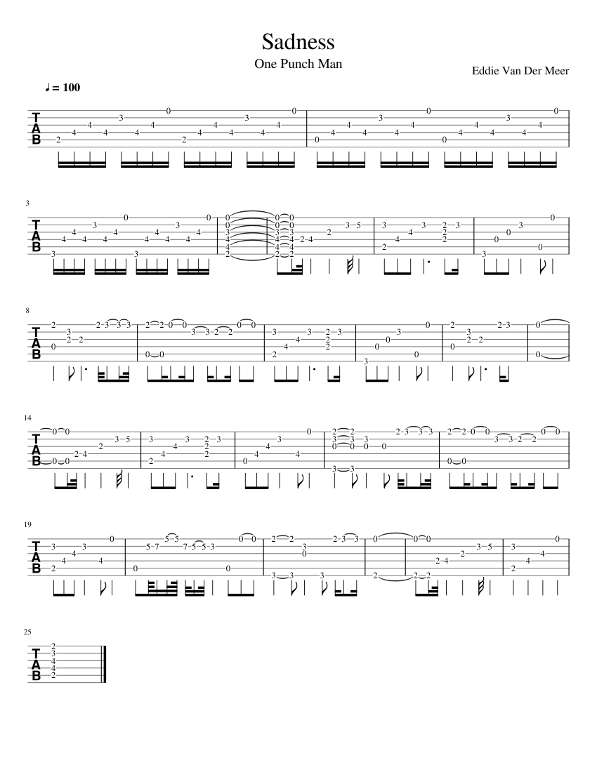 Sadness Sheet Music for Guitar (Solo) | MuseScore.com