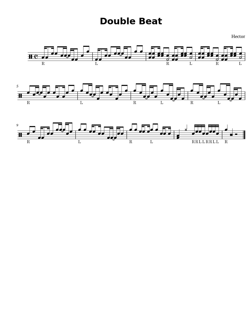 Double_Beat_Tenor Sheet Music for Tenor drum (Solo) | MuseScore.com
