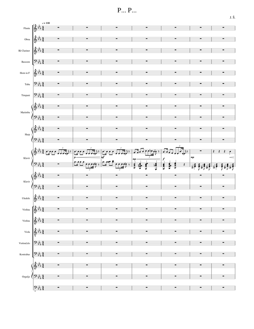 PP Sheet music for Piano, Organ, Tuba, Flute & more instruments ...