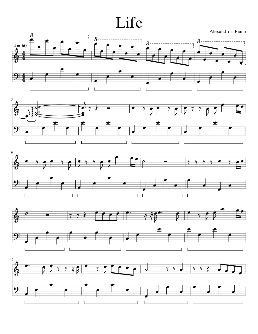 Life Sheet music for Piano (Solo) | Musescore.com