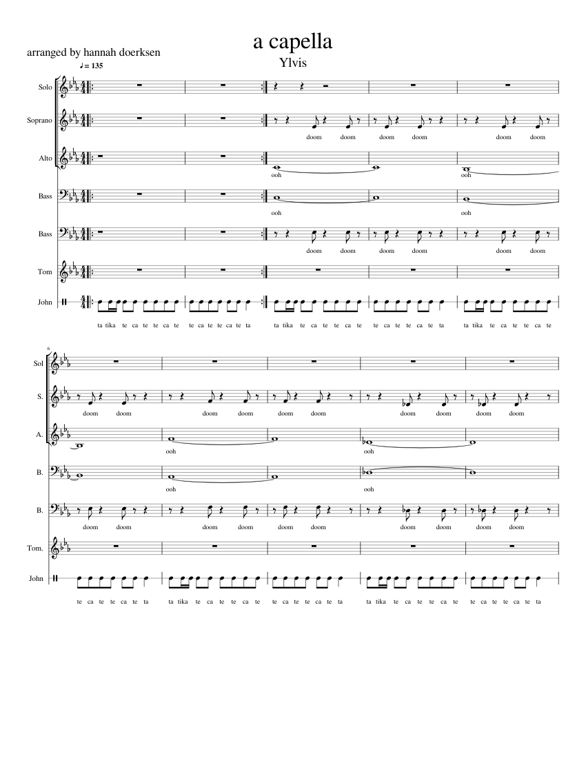 a capella Sheet Music for Soprano, Alto, Bass voice, Vocals & more ...