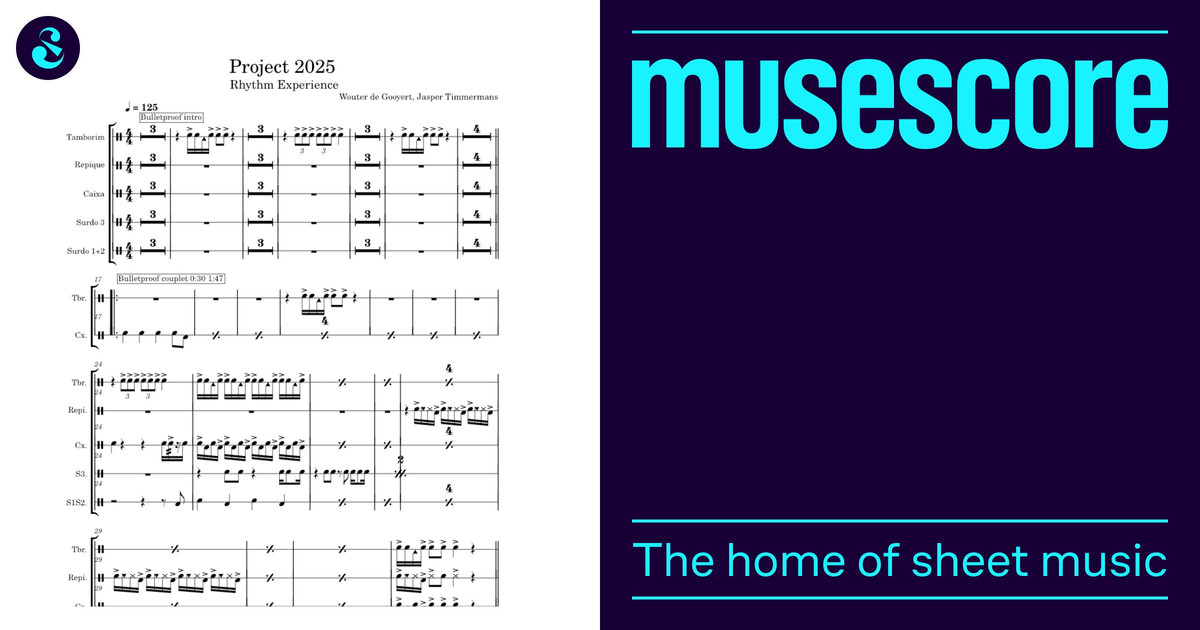 Project 2025 - Rhythm Experience – Jasper Timmermans Sheet Music for ...