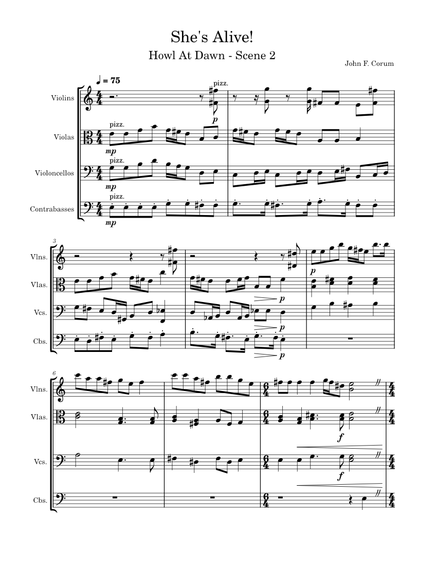 She's Alive! Sheet music for Strings group (String Quartet) | Musescore.com