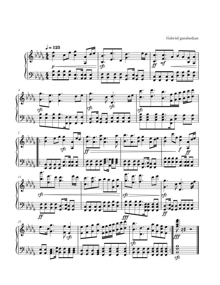 epic piano battle song Sheet Music for Piano (Solo) | MuseScore.com