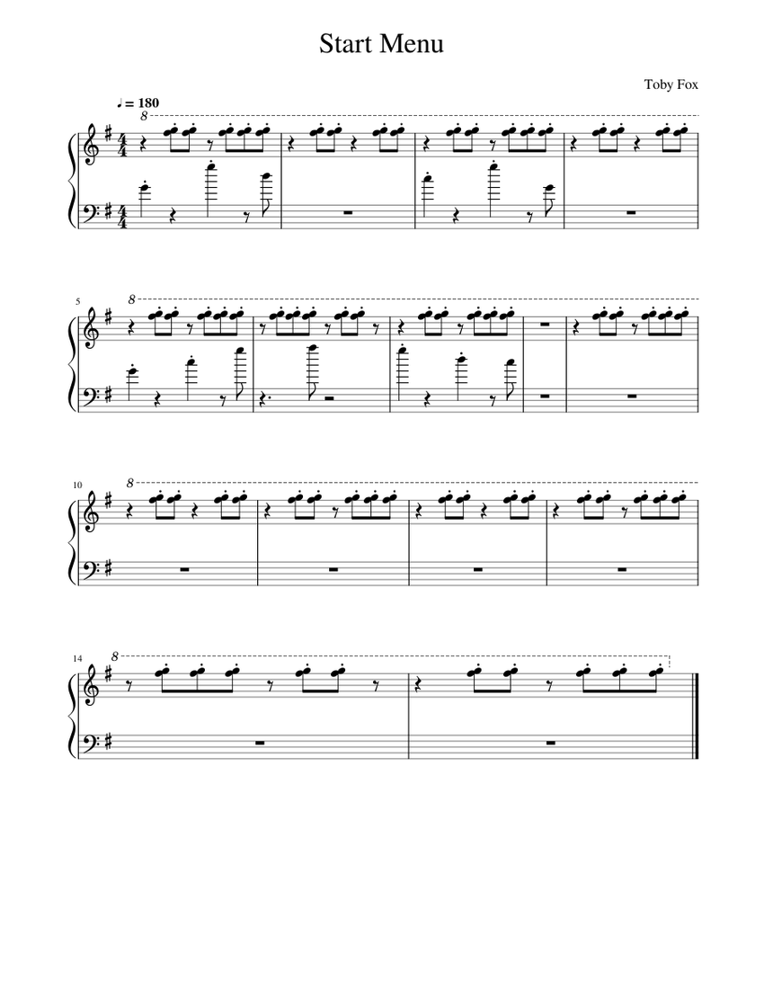 Start Menu Sheet music for Piano (Solo) | Musescore.com