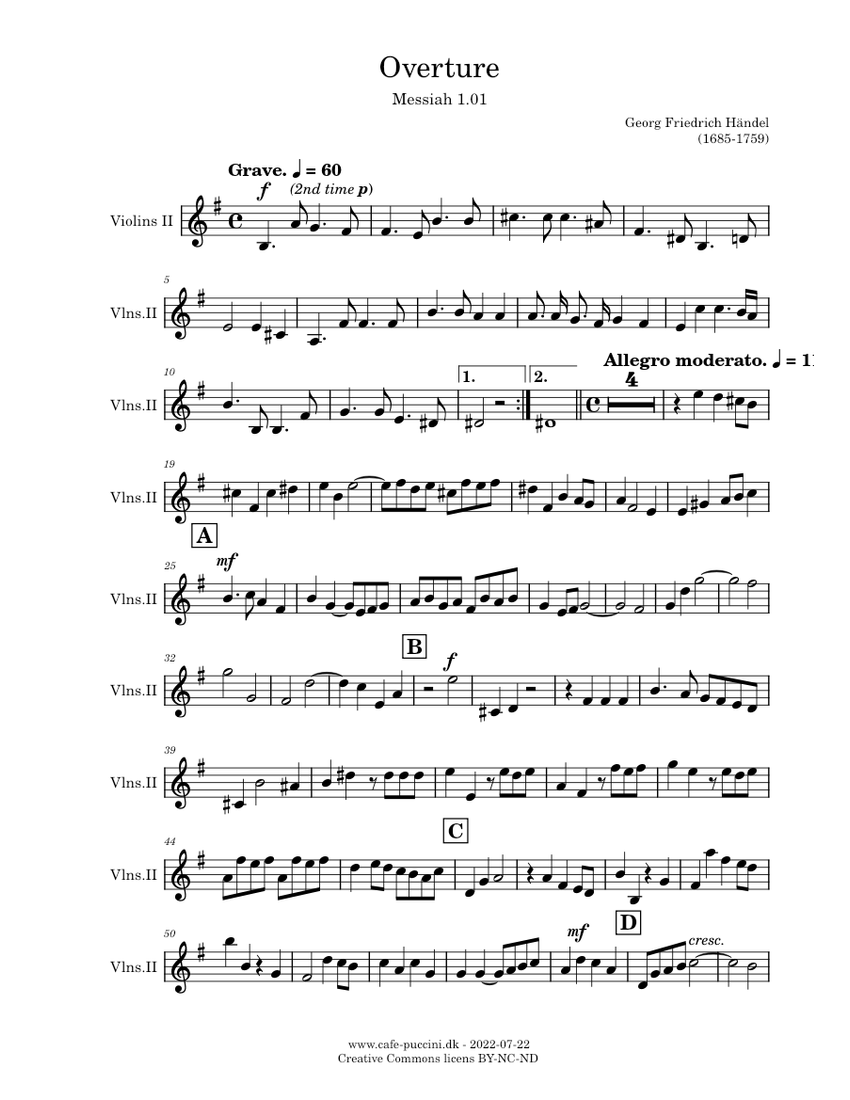 Messiah, HWV 56 – Georg Friedrich Händel Sheet music for Strings group ...