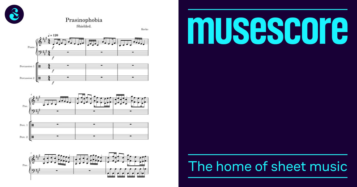 Prasinophobia – Kerko Sheet music for Piano, Drum (other) (Mixed Trio ...