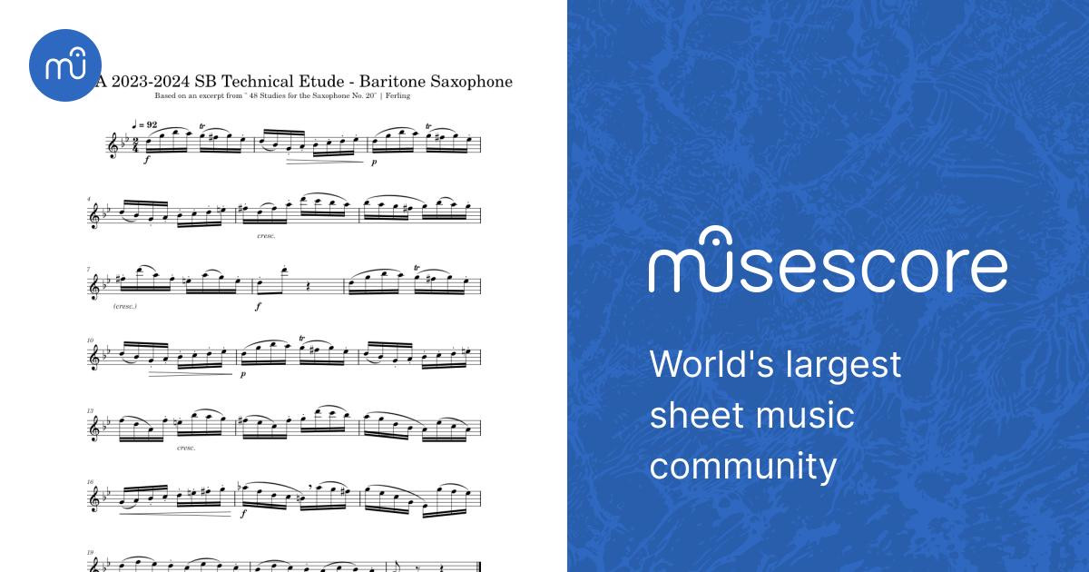 GMEA 2023-2024 SB Technical Etude - Baritone Saxophone Sheet music for ...