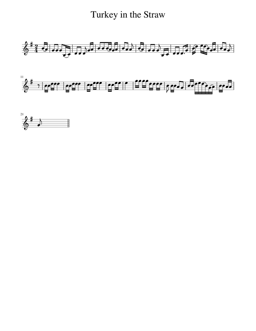 Turkey in the Straw Sheet music for Piano (Solo) Easy | Musescore.com