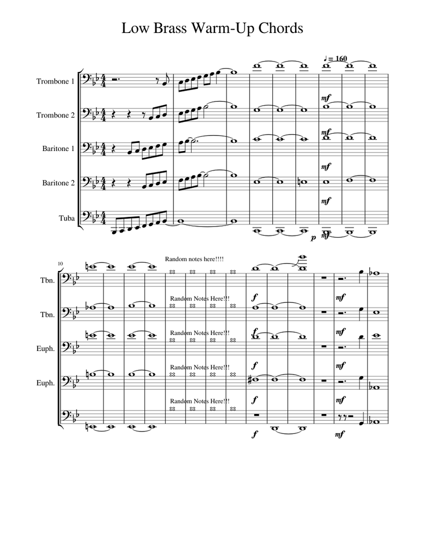 Low Brass Warm-Up - piano tutorial