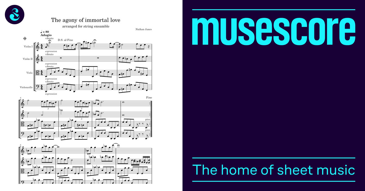 The agony of Immortal love for String ensamble – nathanandpare Sheet ...