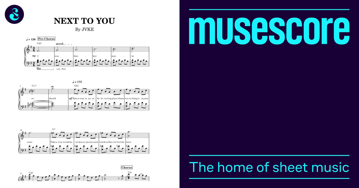 Next to you - JVKE Sheet Music for Piano (Solo) | MuseScore.com