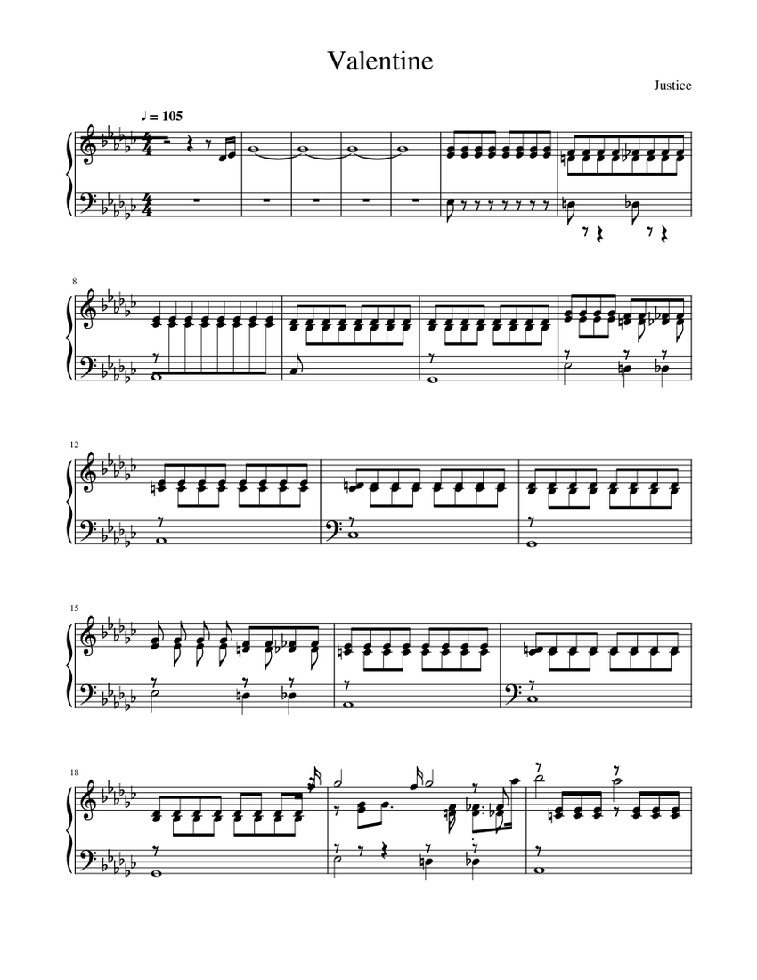 Valentine Sheet music for Piano (Solo) | Musescore.com