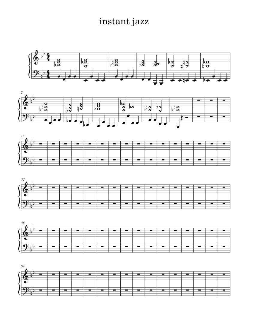 instant jazz Sheet music for Piano (Solo) Easy | Musescore.com
