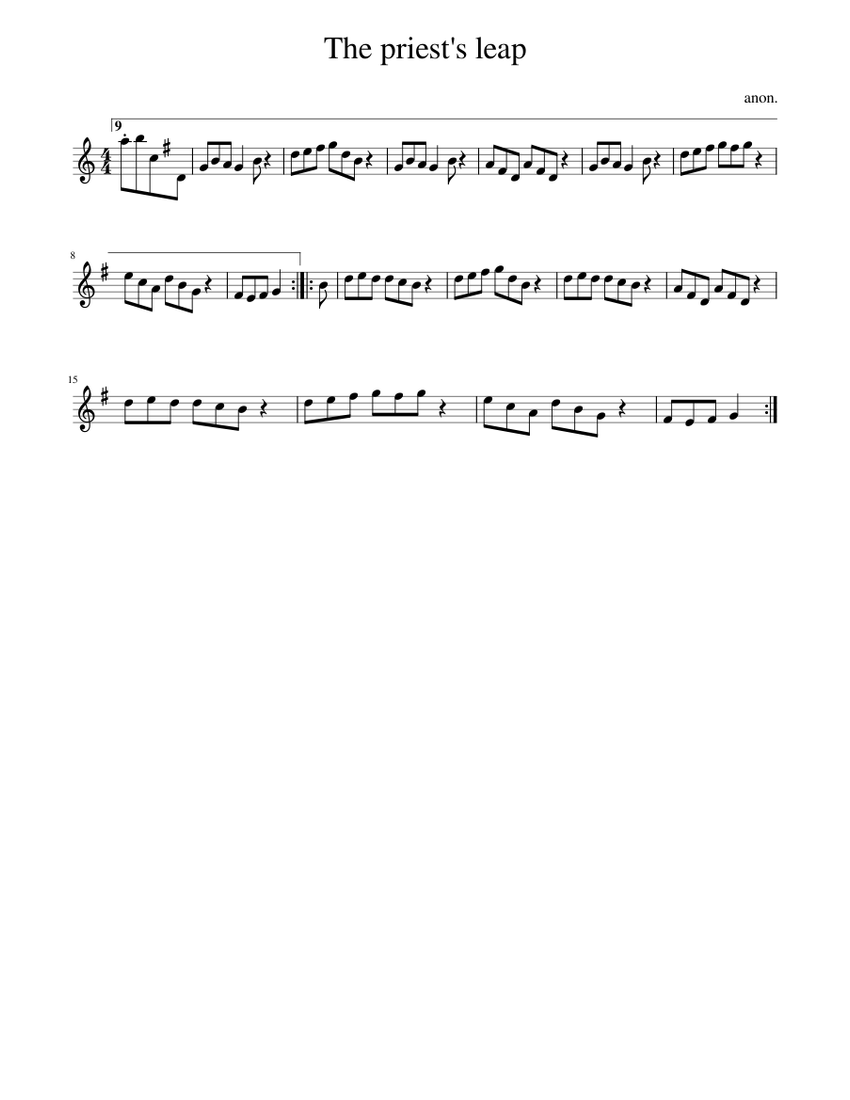 The priest's leap Sheet music for Piano (Solo) Easy | Musescore.com
