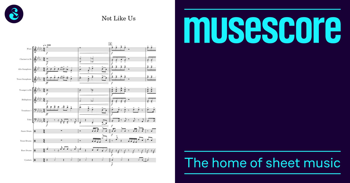 Not Like Us - Kendrick Lamar Duckworth Sheet Music for Trombone, Tuba ...