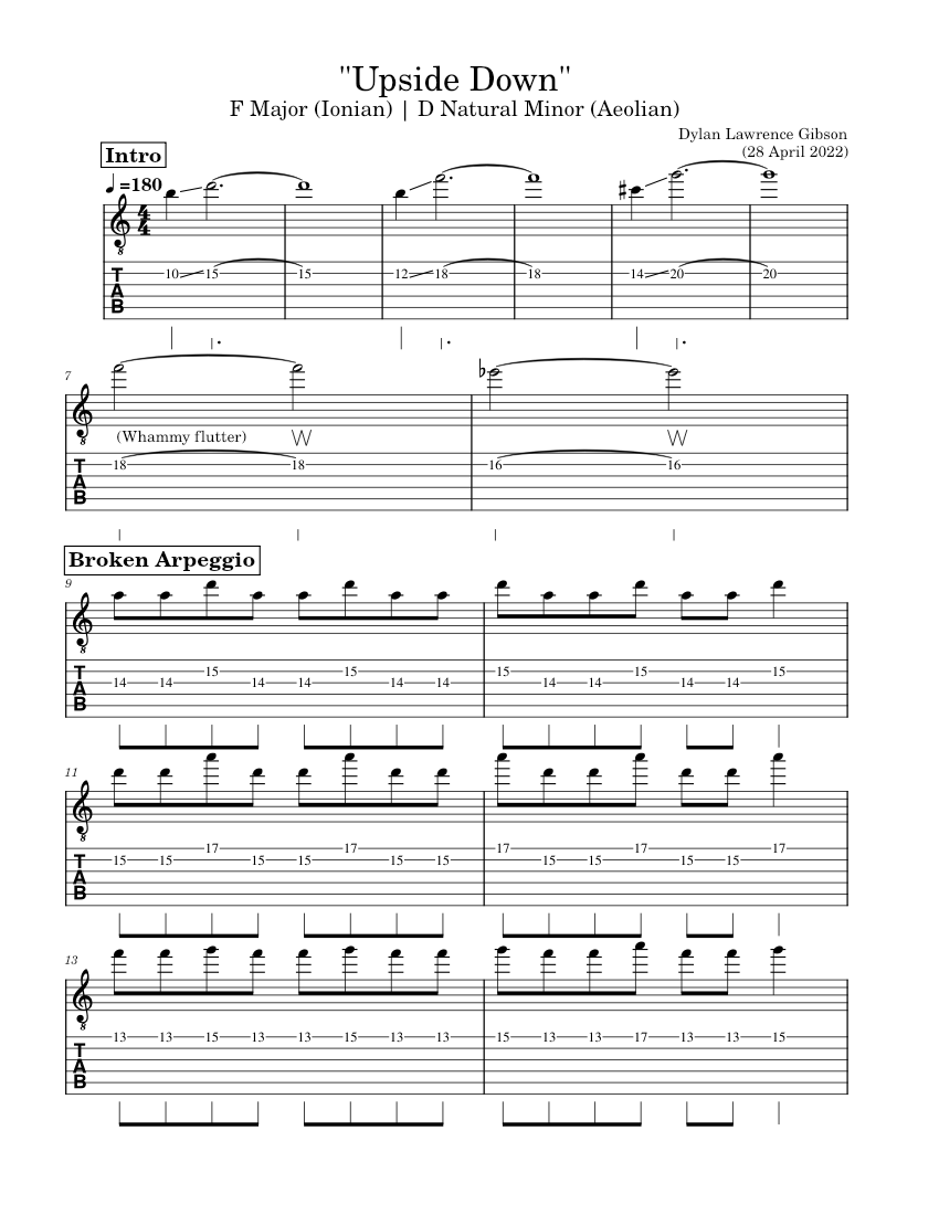 Upside Down Sheet music for Guitar (Solo) | Musescore.com
