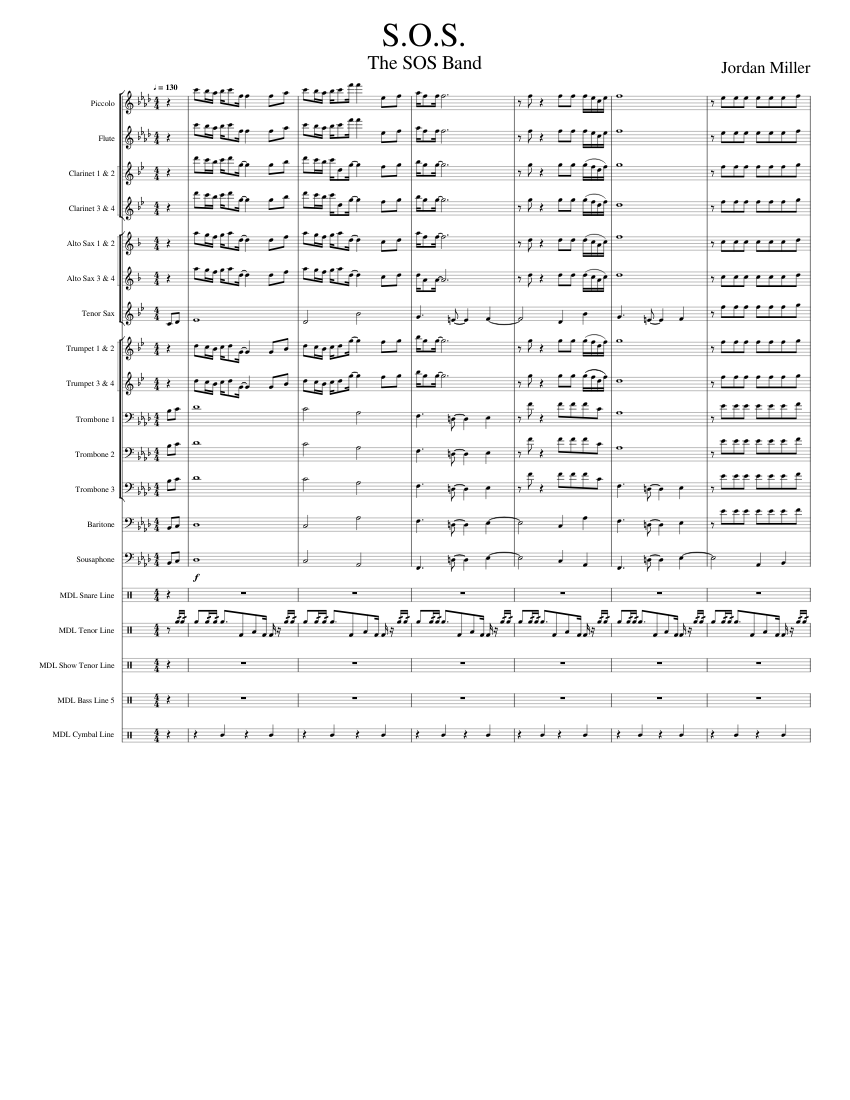 S.O.S. Sheet music for Trombone, Tuba, Flute piccolo, Flute & more ...