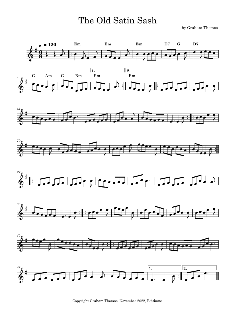 The Old Satin Sash Sheet music for Recorder (Solo) | Musescore.com