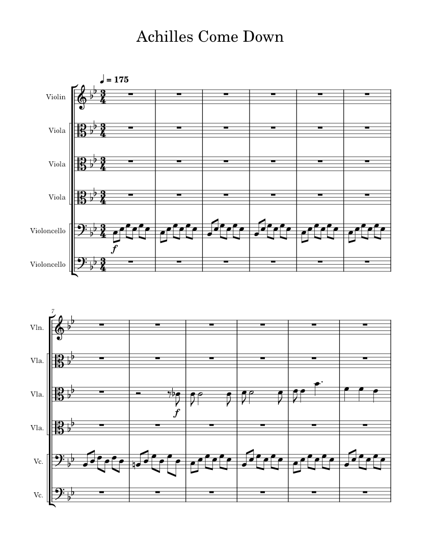 Achilles Come Down - Gang Of Youths (w/ melody) Sheet Music for Violin ...
