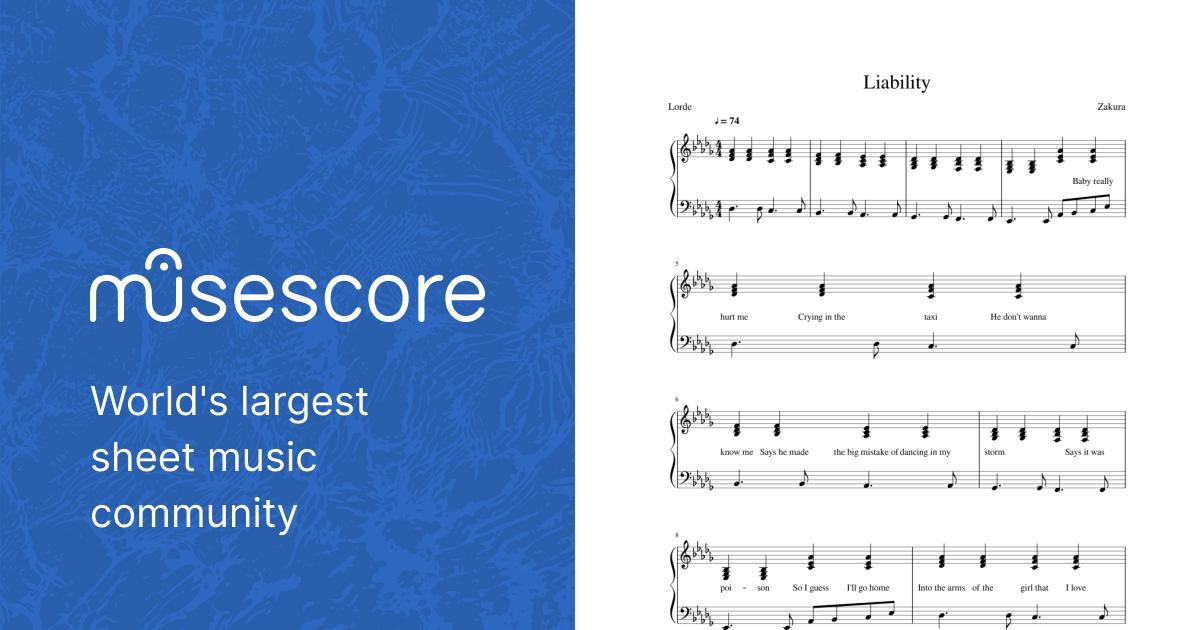 Lorde - Liability Sheet Music for Piano (Solo) easy | MuseScore.com