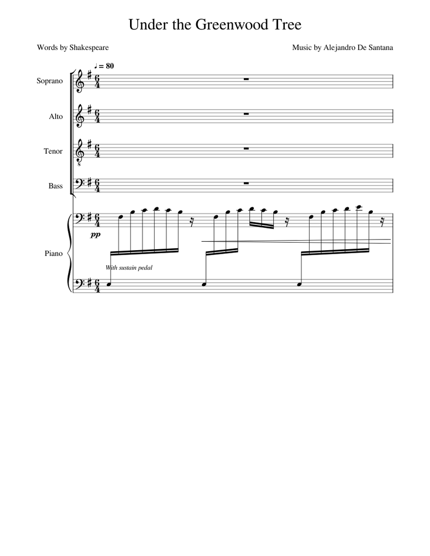 Under the Greenwood Tree - piano tutorial