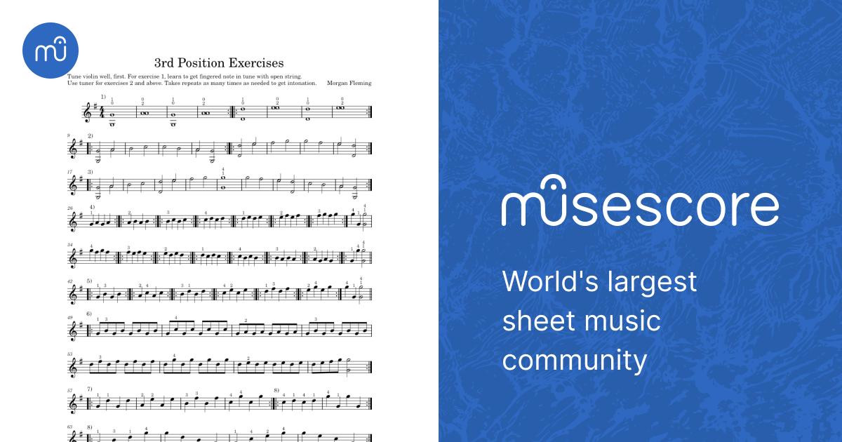 3rd Position Exercises for Violin Sheet Music for Violin (Solo ...
