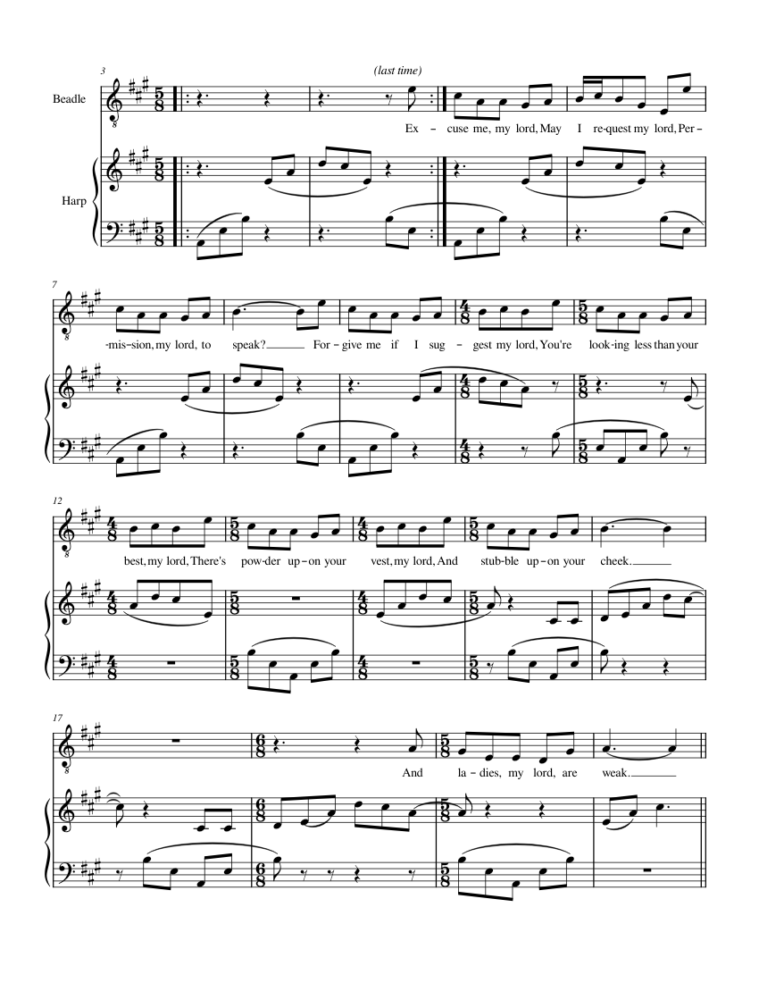 20th Century Rhythm Ex 1 Sheet music for Piano, Tenor (Piano-Voice ...
