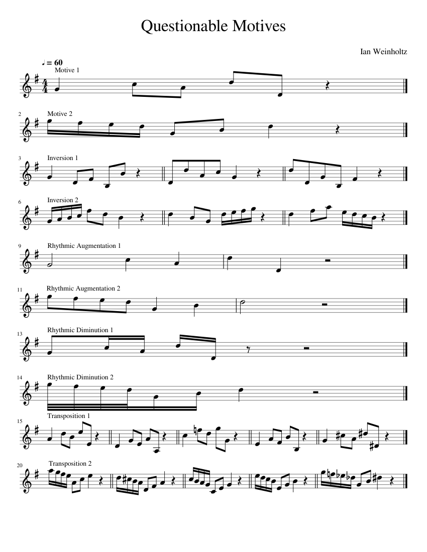 Questionable Motives Sheet music for Piano (Solo) Easy | Musescore.com