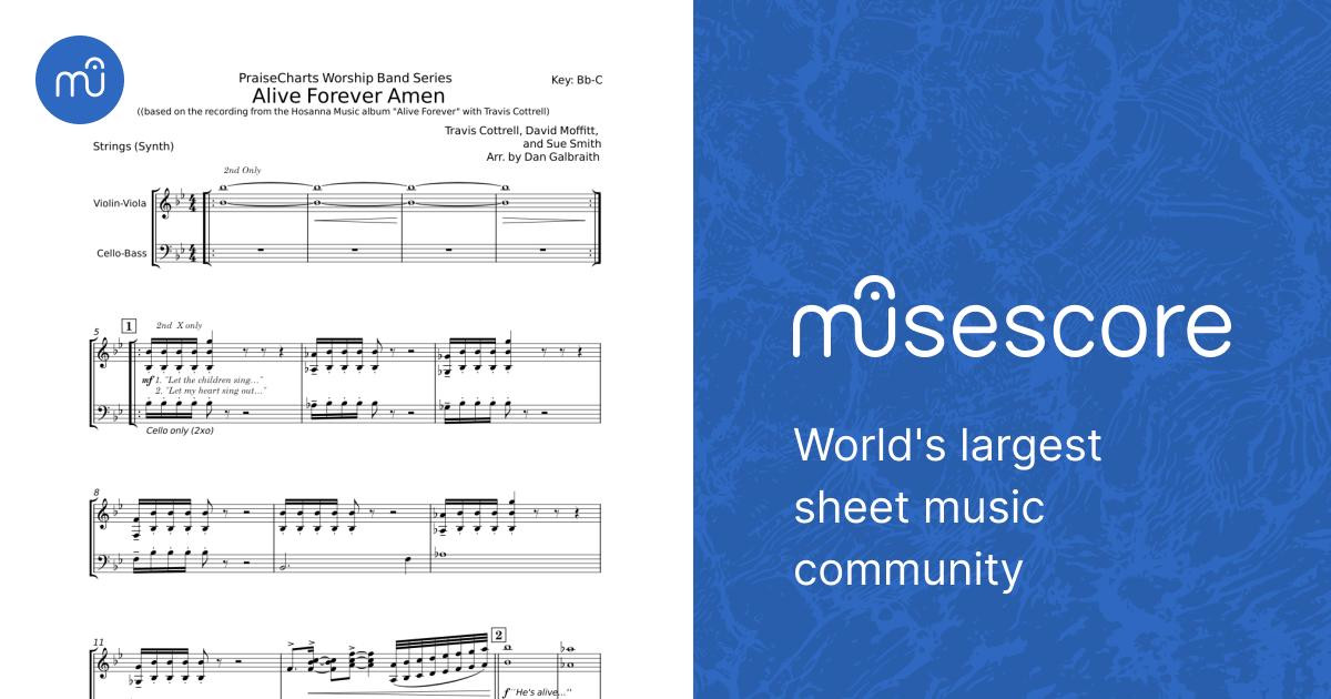 Alive forever amen - Travis Cottrell Sheet music for Violin, Cello ...