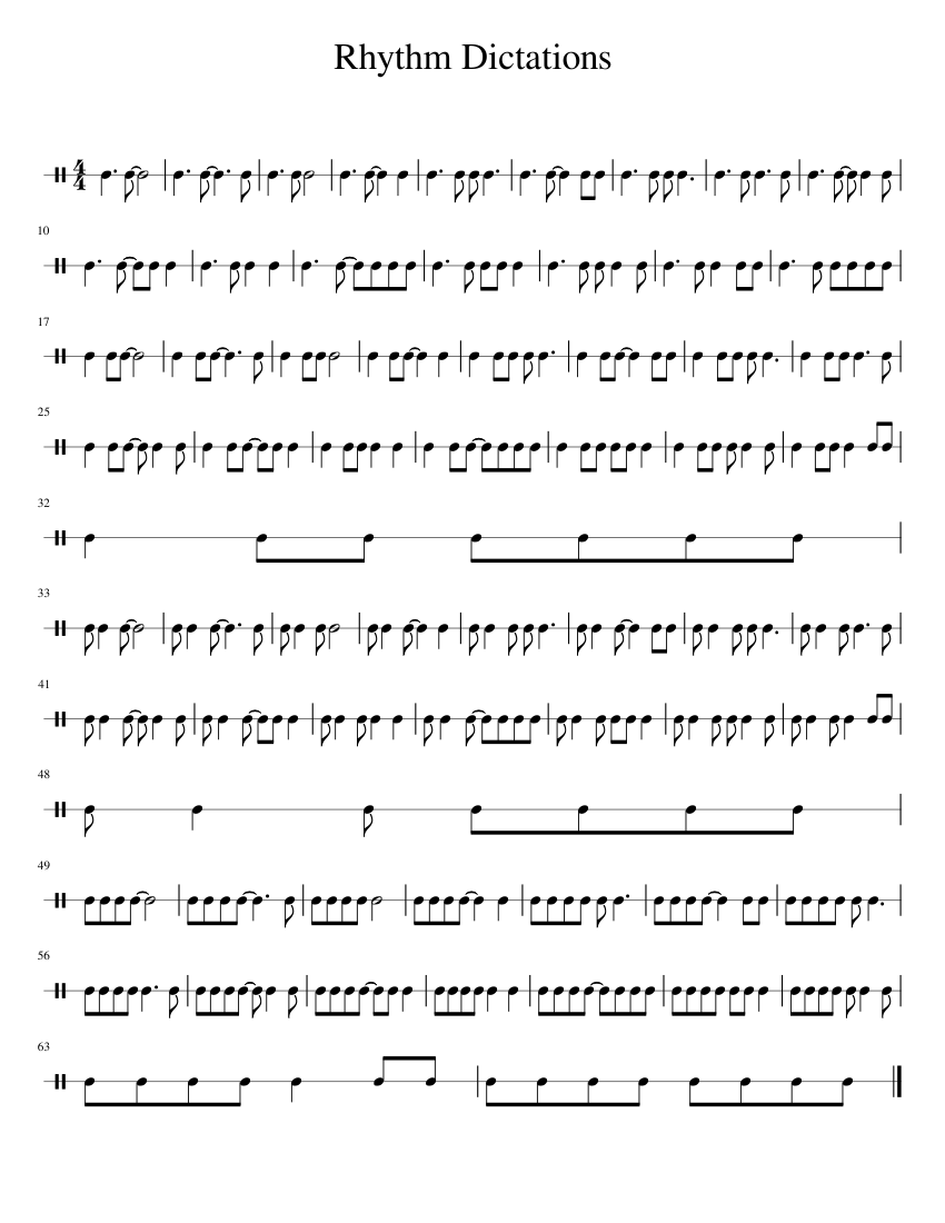 Rhythm_Dictations Sheet music for Snap (Solo) | Musescore.com