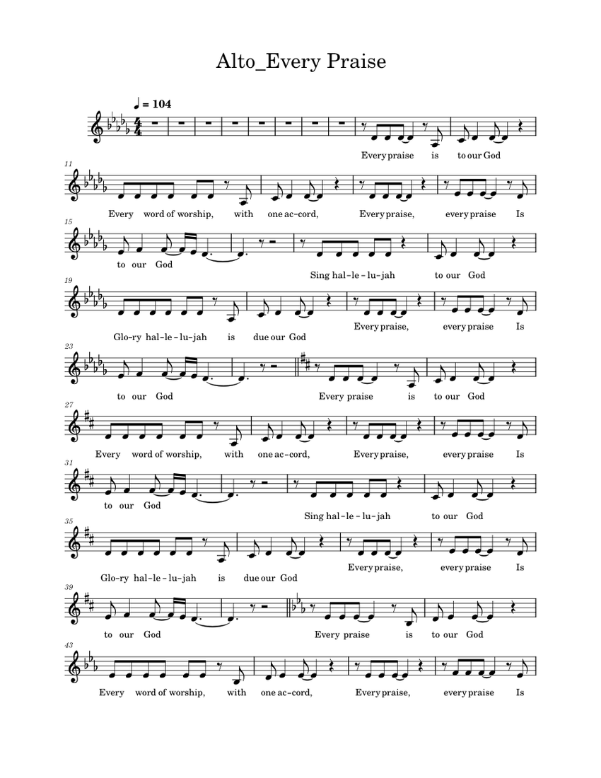 Alto_Every Praise Sheet music for Piano (Solo) Easy | Musescore.com