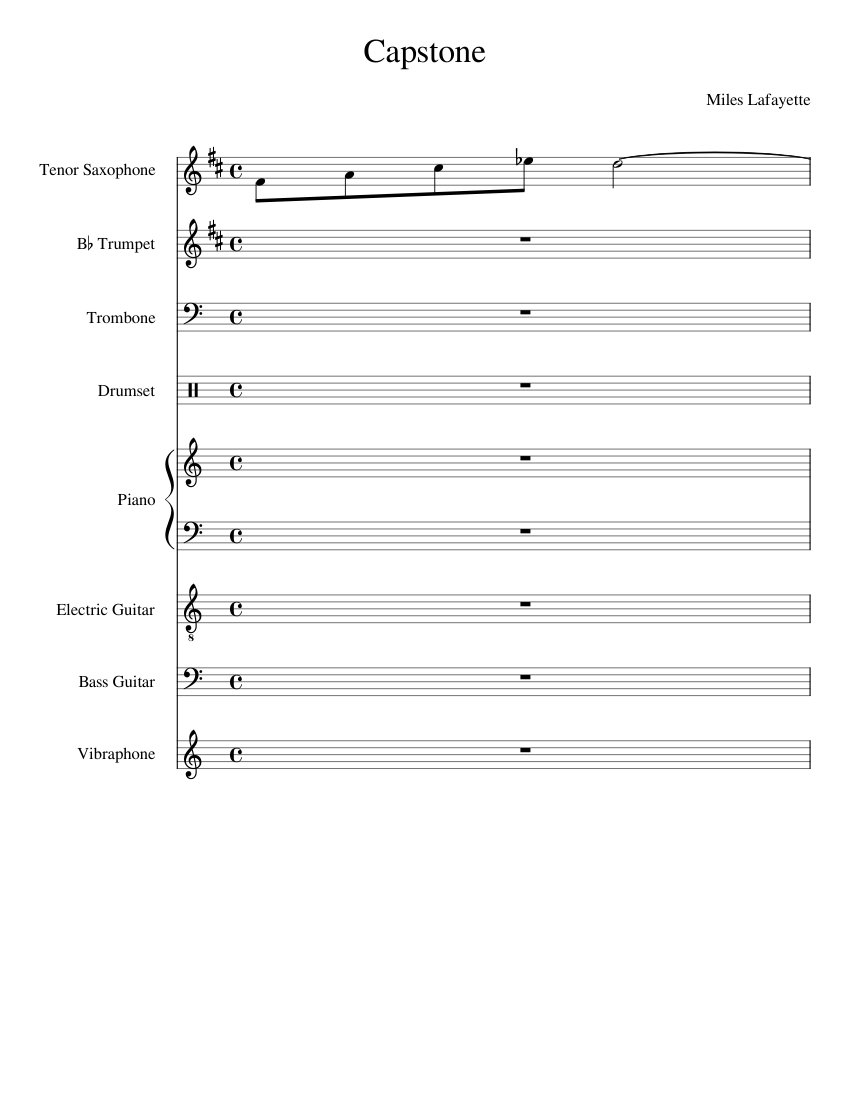 Capstone Sheet music for Piano, Trombone, Saxophone tenor, Trumpet in b ...