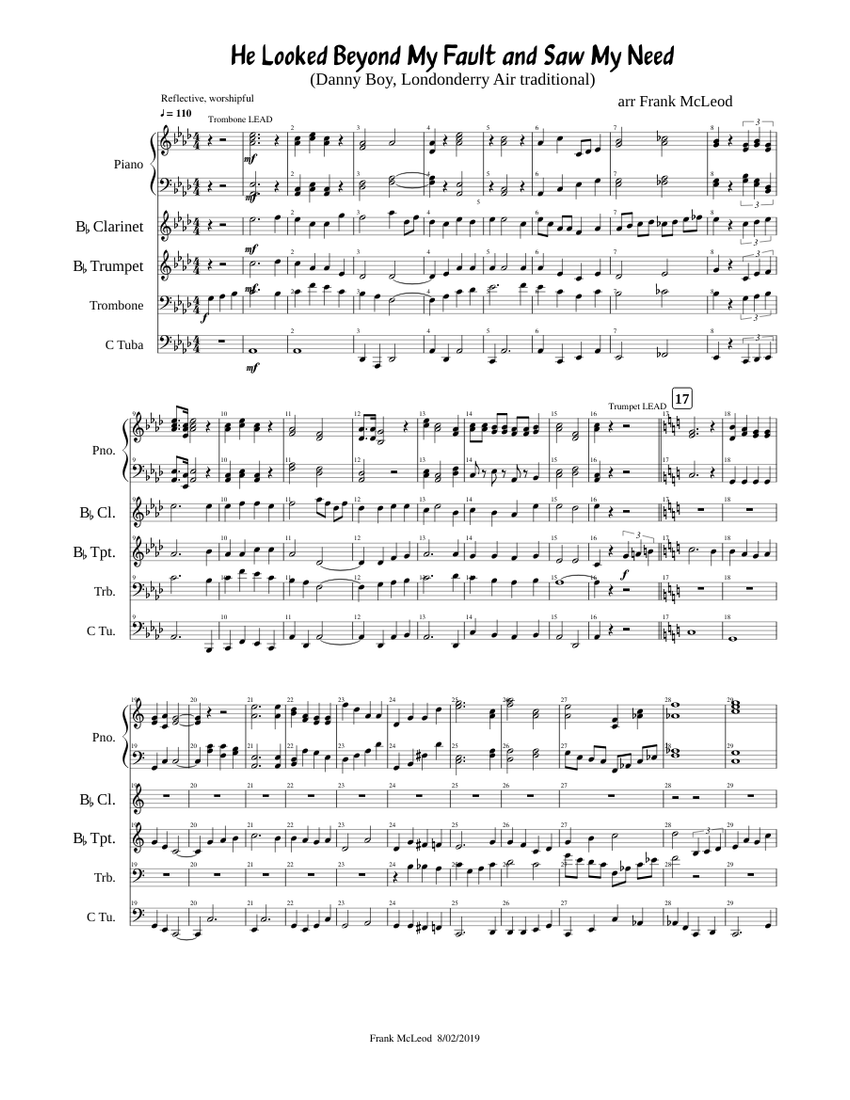 He Looked Beyond My Fault and Saw My Need Sheet music for Piano ...