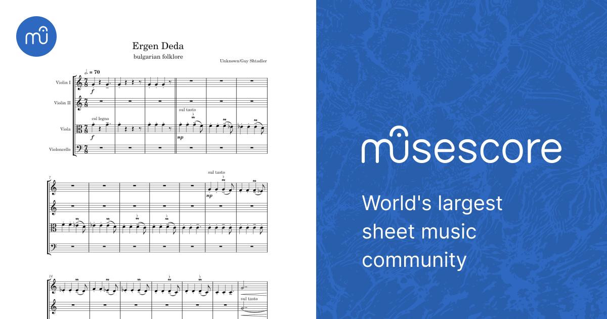 Ergen Deda Sheet Music for Violin, Viola, Cello (String Quartet) | MuseScore.com