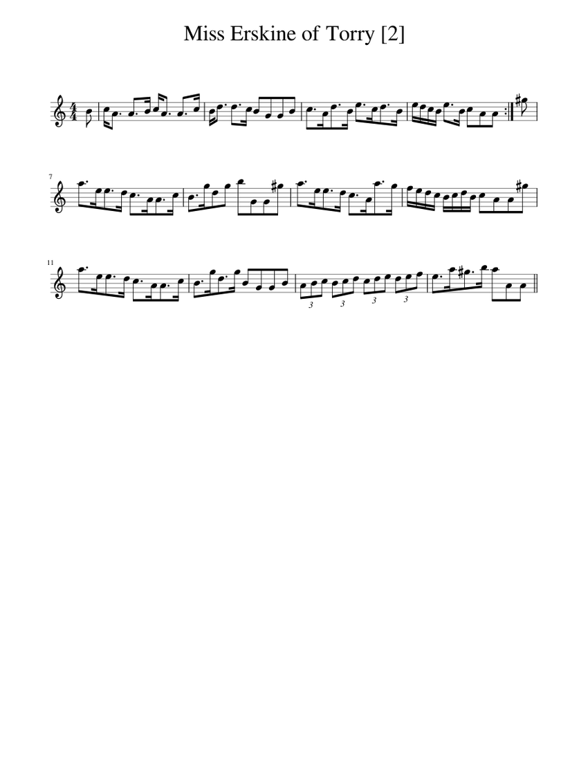 Miss Erskine of Torry Sheet music for Piano (Solo) Easy | Musescore.com