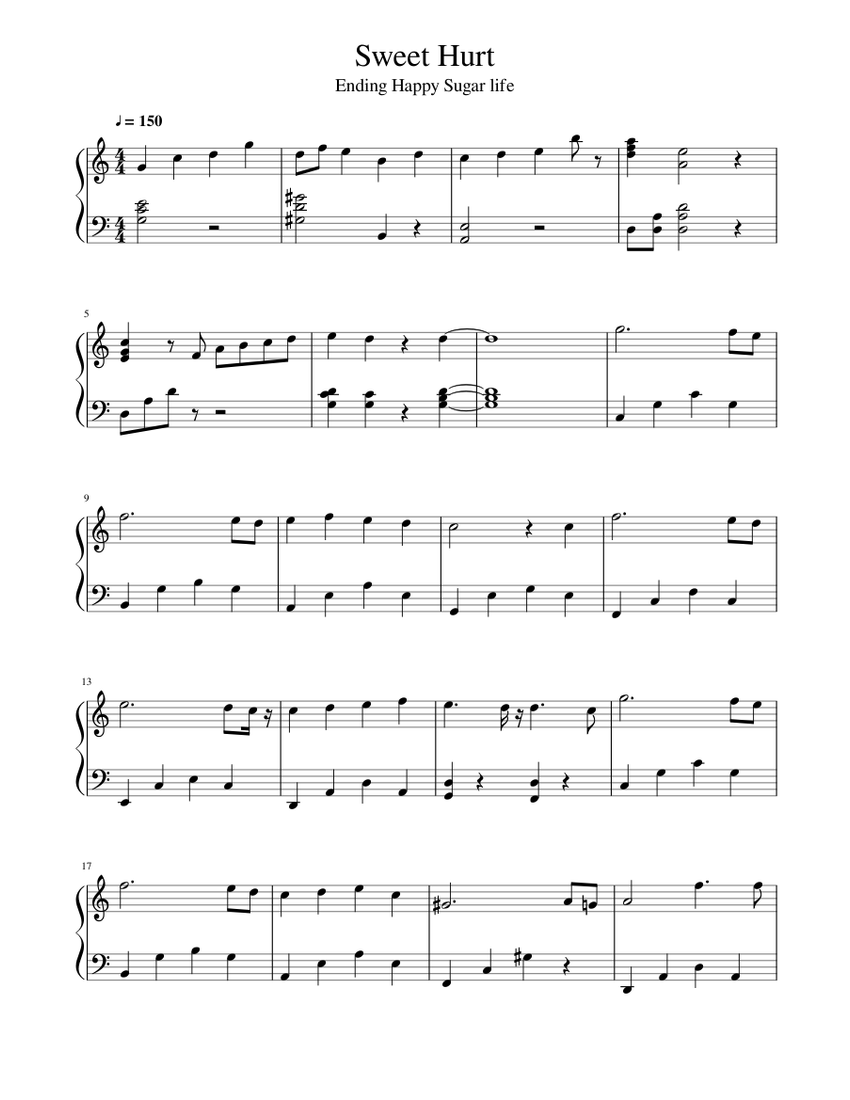 Sweet Hurt Sheet music for Piano (Solo) | Musescore.com