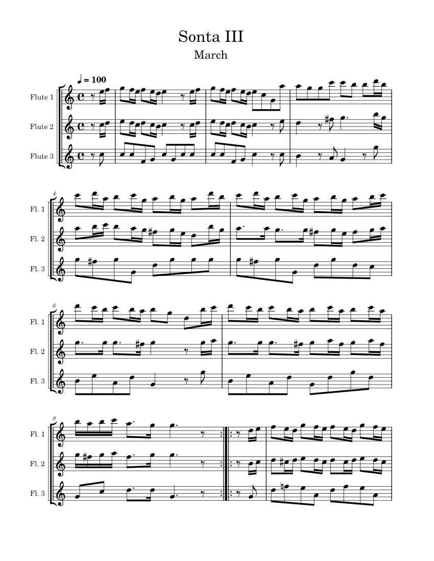 March Sheet music for Flute (Woodwind Trio) | Musescore.com