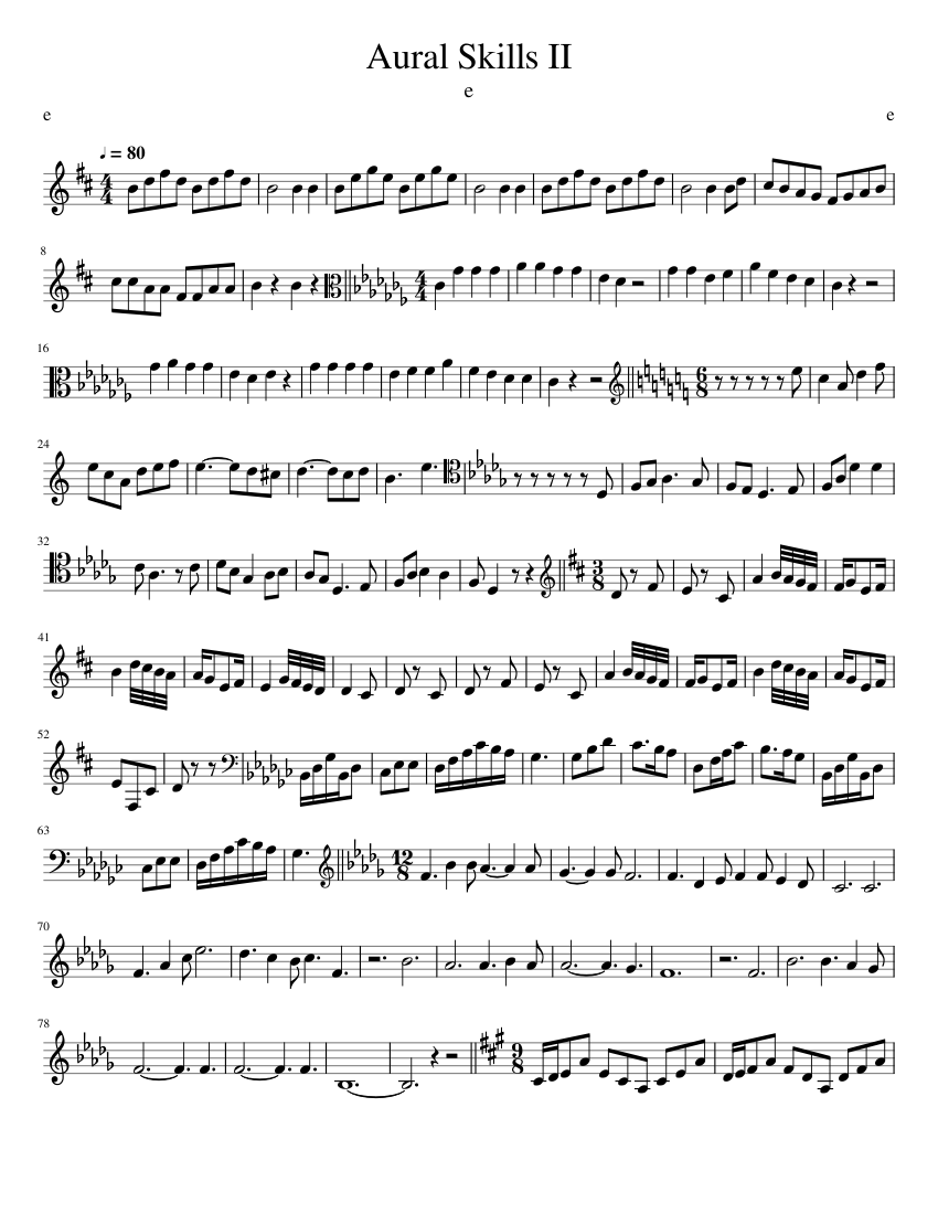 Aural_Skills_II Sheet music for Piano (Solo) Easy | Musescore.com