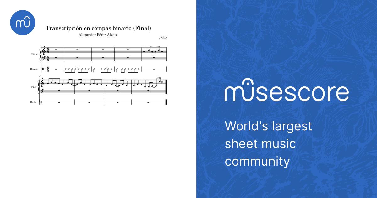 Transcripción en compas binario (Final) Sheet Music for Piano, Strings ...