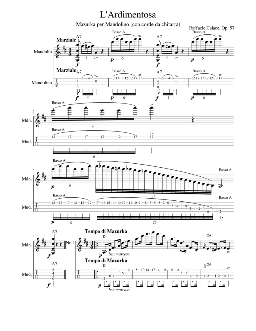 L'ardimentosa – Raffaele Calace Calace - L'Ardimentosa Sheet Music and ...