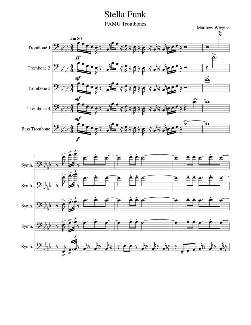 Stella Funk Sheet Music for Synthesizer (Mixed Quintet) | MuseScore.com