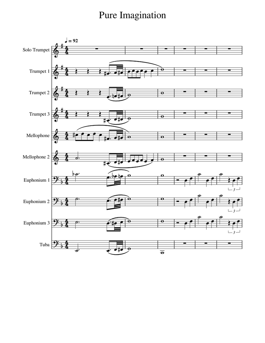 Jersey Surf's Pure Imagination Sheet Music for Euphonium, Tuba ...