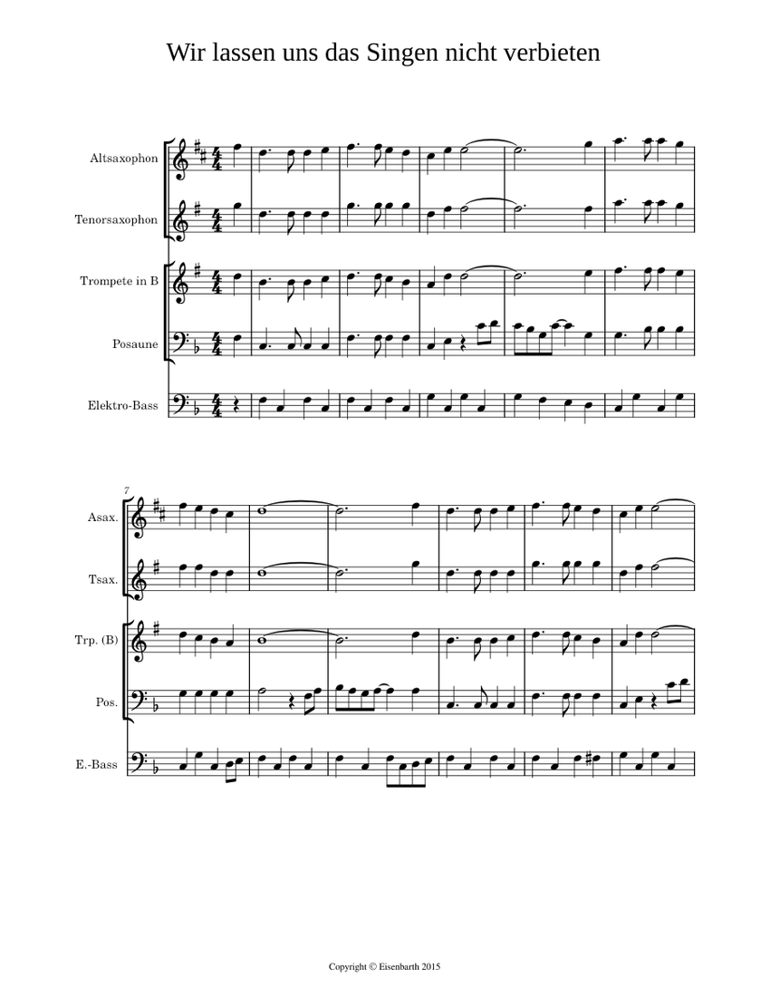 Wir lassen uns das Singen nicht verbieten - piano tutorial