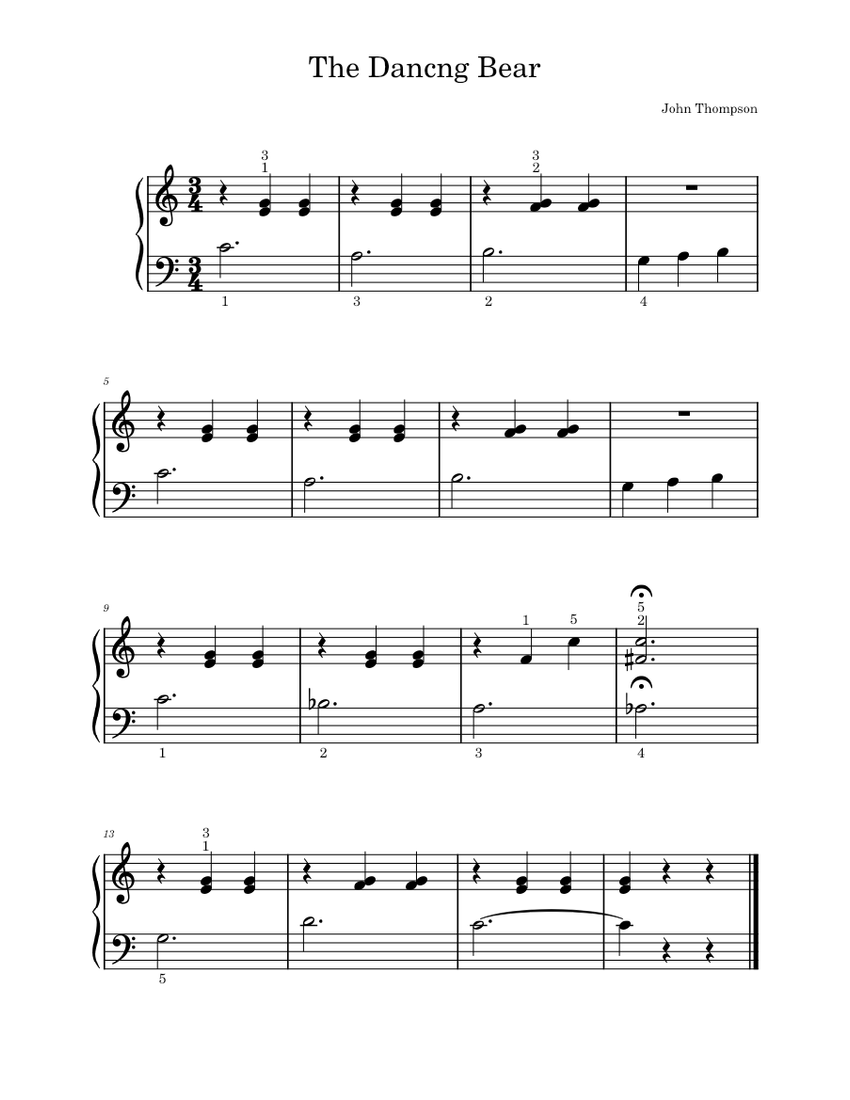 The Dancing Bear Sheet music for Piano (Solo) | Musescore.com