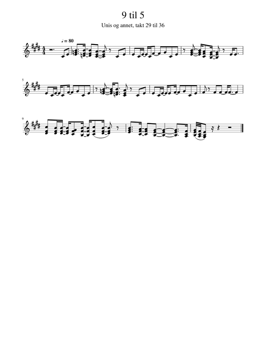 9 til 5 Sheet Music for Piano (Solo) Easy | MuseScore.com