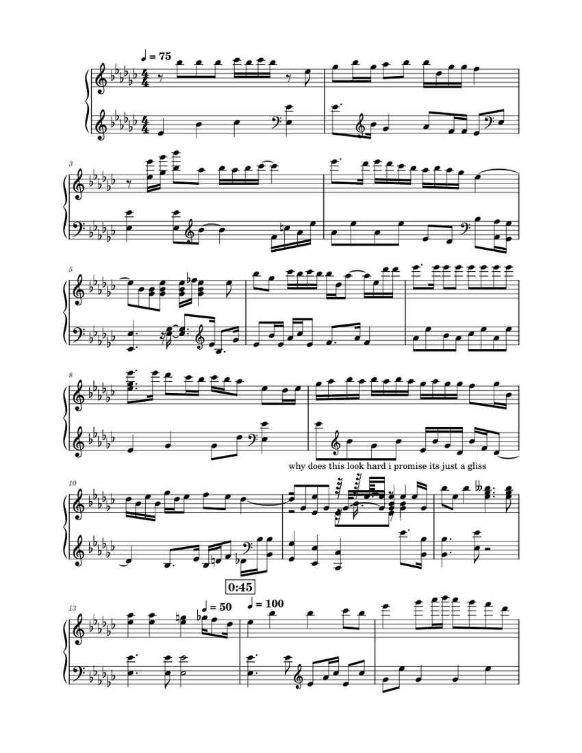 Piano Improvisation Transcription Sheet music for Piano (Solo ...