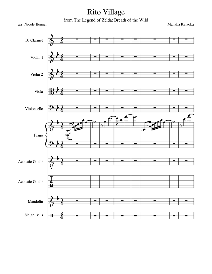 Rito Village - Breath of the Wild Sheet Music and Tab for Piano ...
