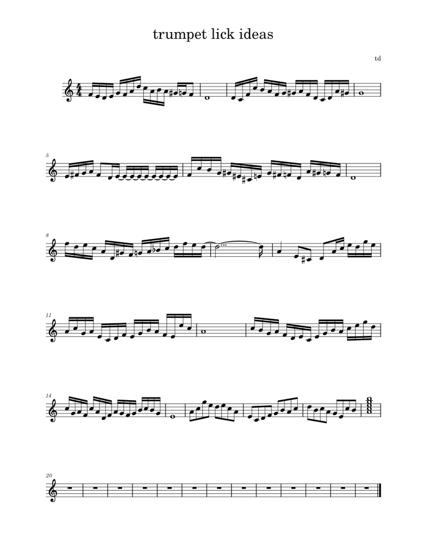 trumpet lick ideas Sheet music for Trumpet in b-flat (Solo) | Musescore.com